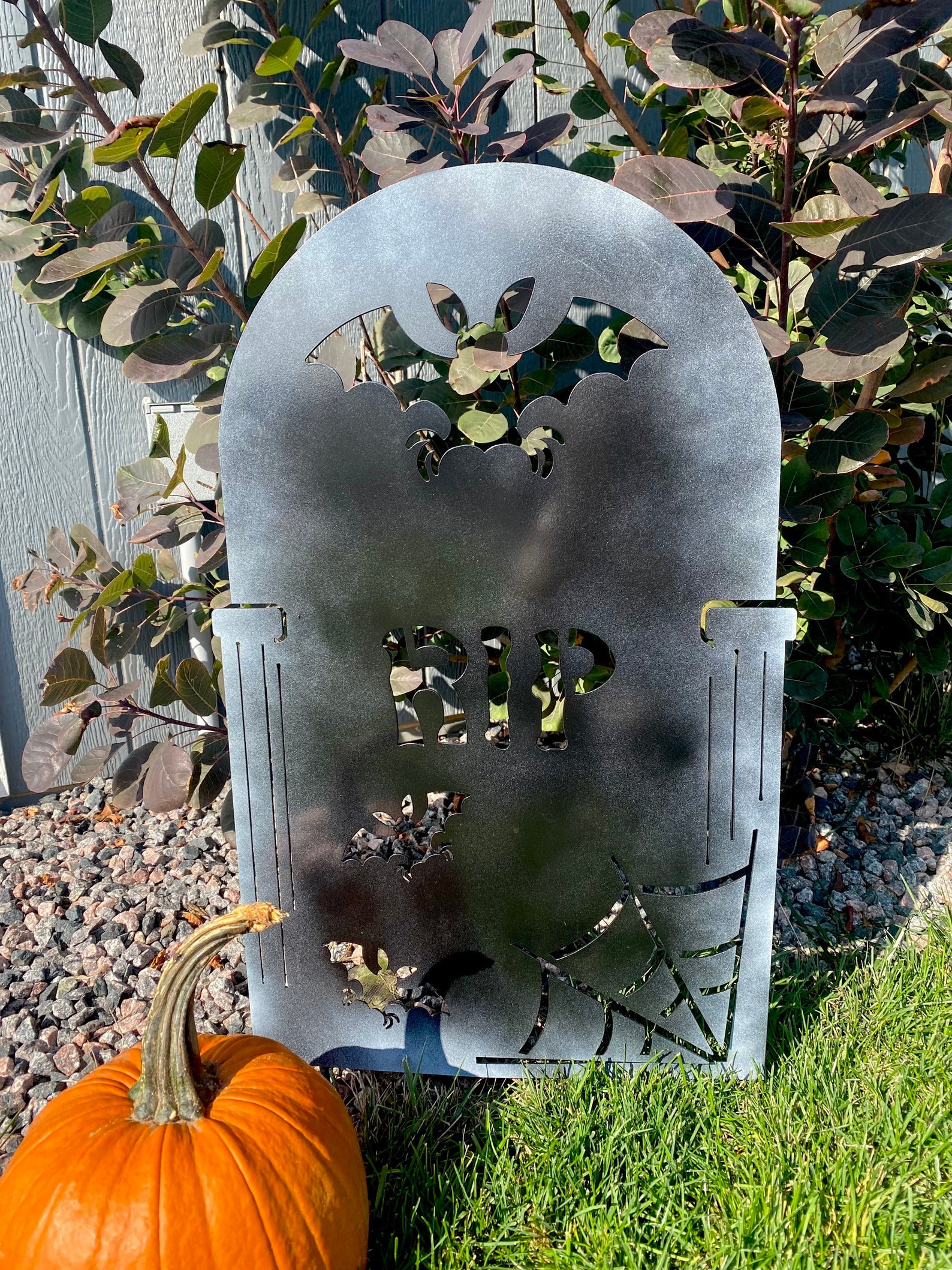 Large Metal Halloween Tombstone Spooky Halloween Decoration - Etsy
