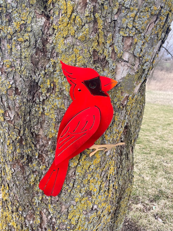 Metal Hanging Cardinal Cardinal Garden Decor - Etsy