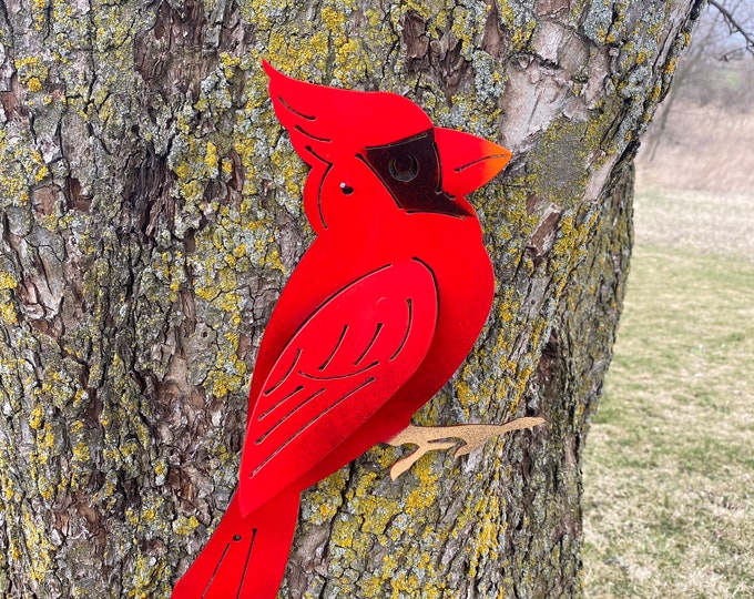 Metal Hanging Cardinal Cardinal Garden Decor - Etsy