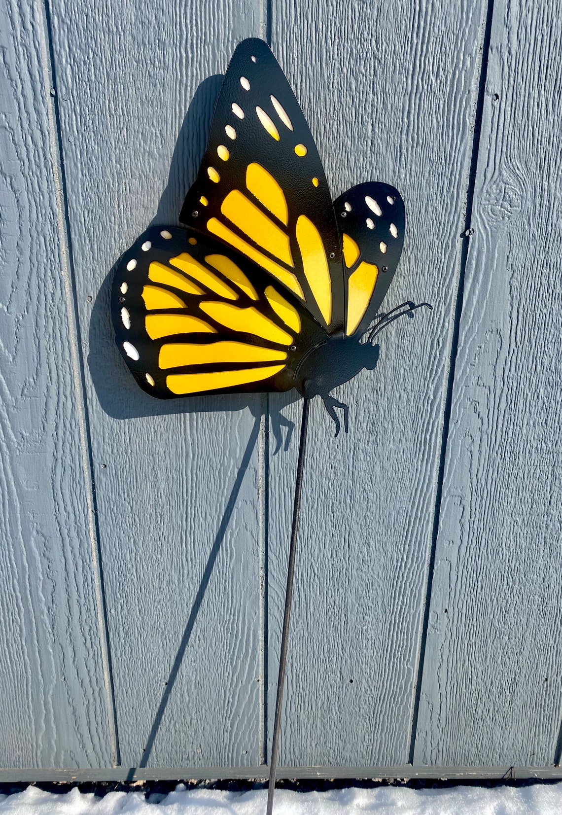 Metal Butterfly Yard Stake/ Metal Butterfly Garden Decoration/ Metal ...