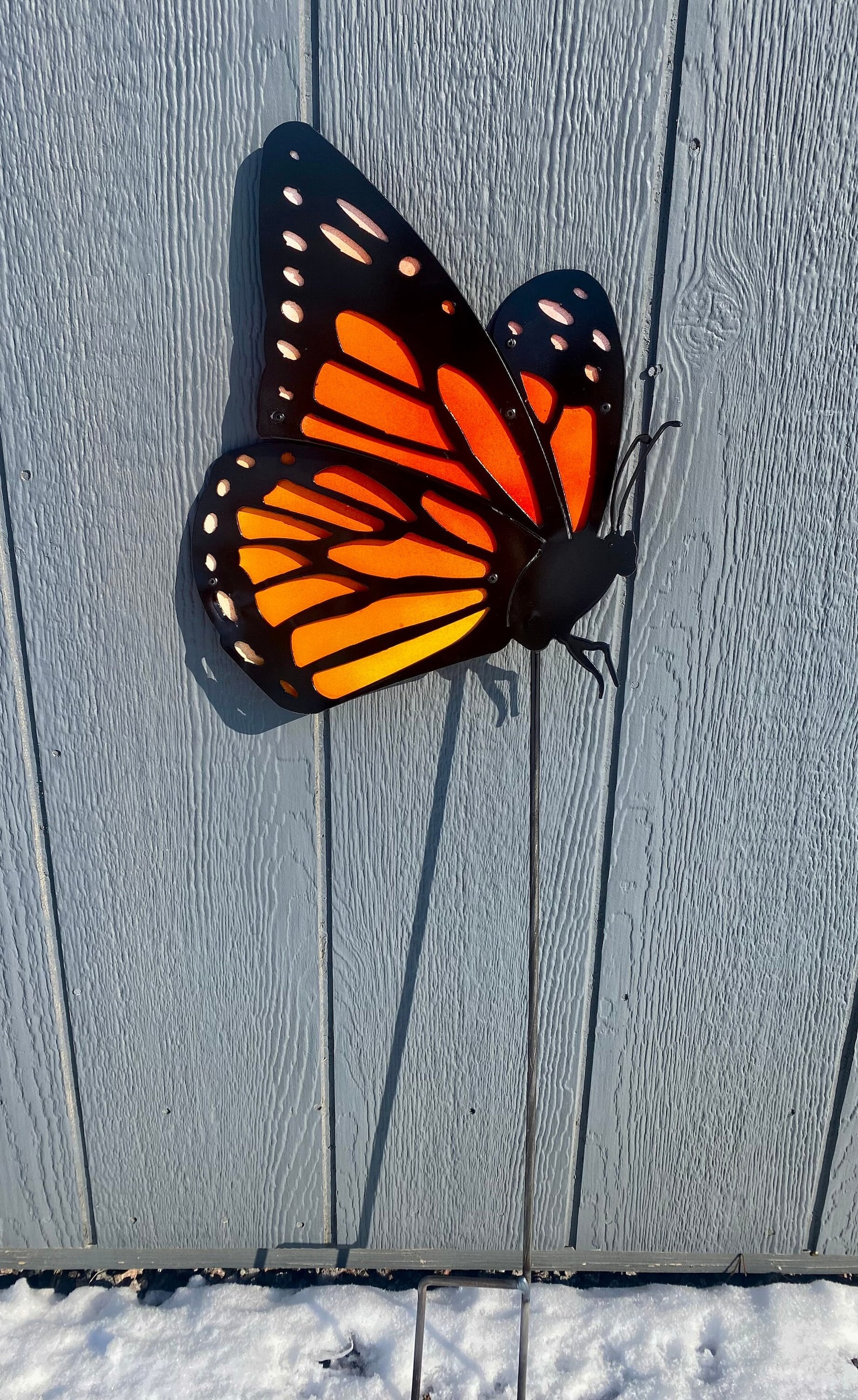 Metal Butterfly Yard Stake/ Metal Butterfly Garden Decoration/ Metal ...