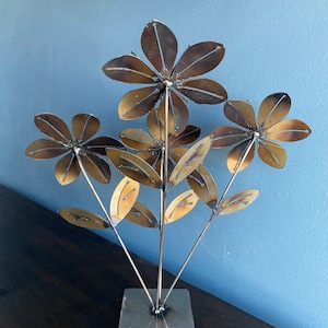 Heated Metal Flower Bunch Table Top Decoration/ Metal Flower Home ...