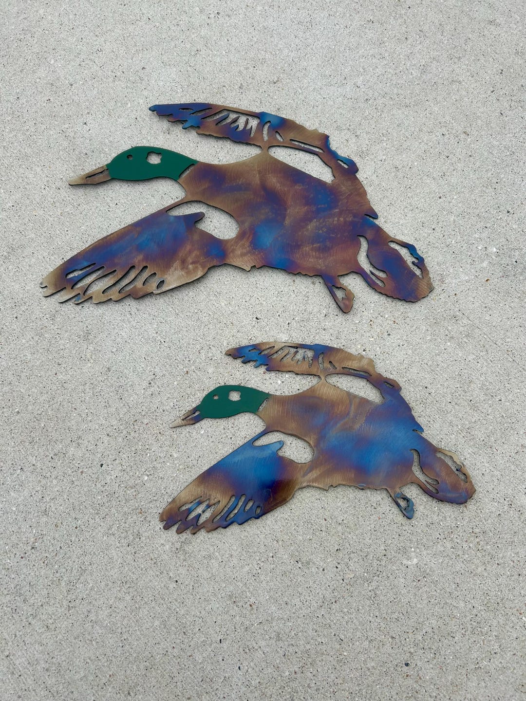 Metal Hanging Duck Set of 2/ Duck Wall Decoration/ Cabin Wall ...