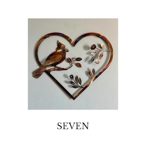 Metal Cardinal Wall Decoration/ Cardinal and Heart Decoration/ Pretty ...