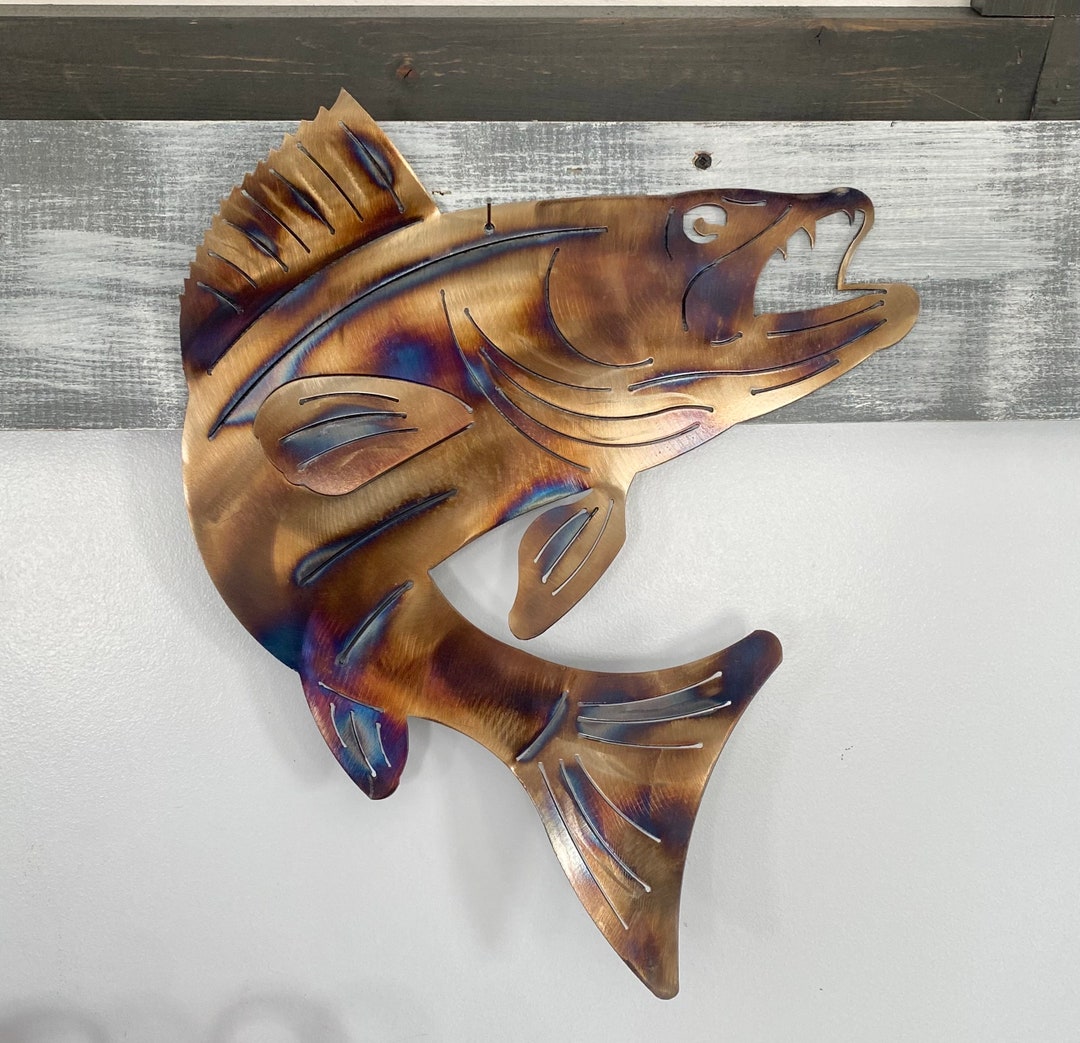 Metal Walleye Wall Decoration/ Fish Wall Hanging/walleye Metal Fish Art ...