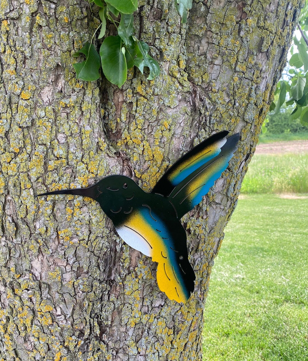 Hanging Hummingbird Metal Art/ Hummingbird Decoration/ Hummingbird Yard ...