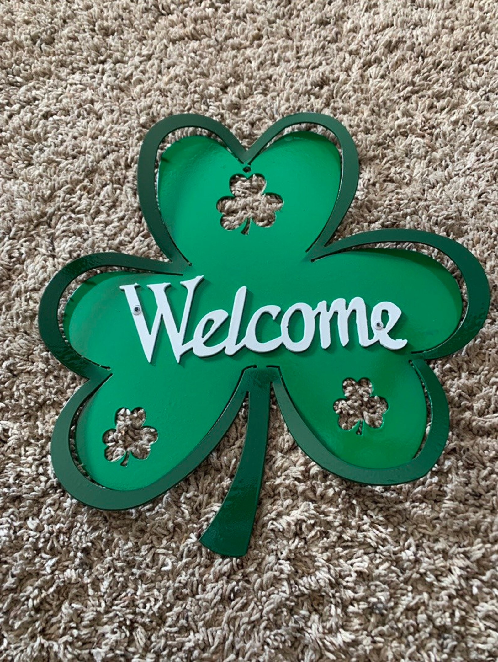 Metal Shamrock Welcome Sign - Etsy