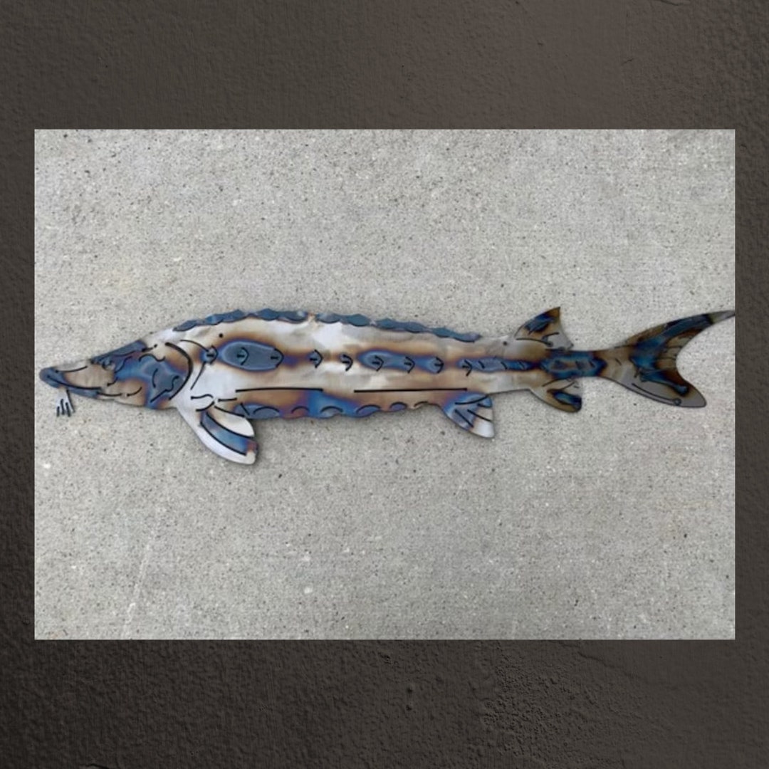 Metal Heated Sturgeon- Large/ Sturgeon Wall Hanging/ Metal Sturgeon ...
