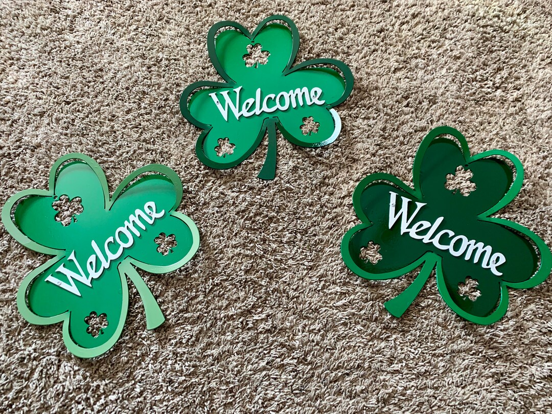 Metal Shamrock Welcome Sign - Etsy