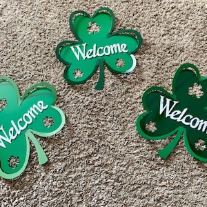 Metal Shamrock Welcome Sign - Etsy