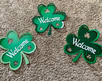 Shamrock Metal Welcome Sign - Etsy