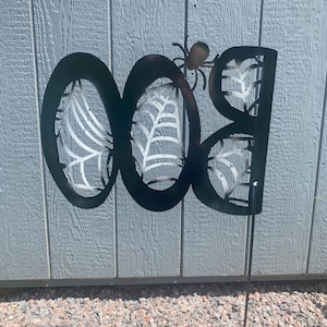 Large Metal Boo Sign/ Outdoor Halloween Decoration - Etsy