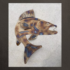 Metal Walleye Wall Decoration/ Fish Wall Hanging/walleye Metal Fish Art ...