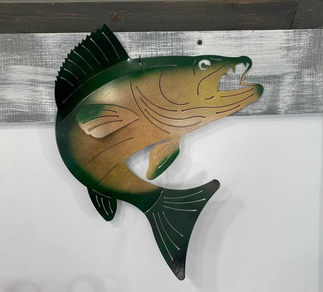 Metal Walleye Painted Wall Decoration/metal Fish Wall Decoration ...