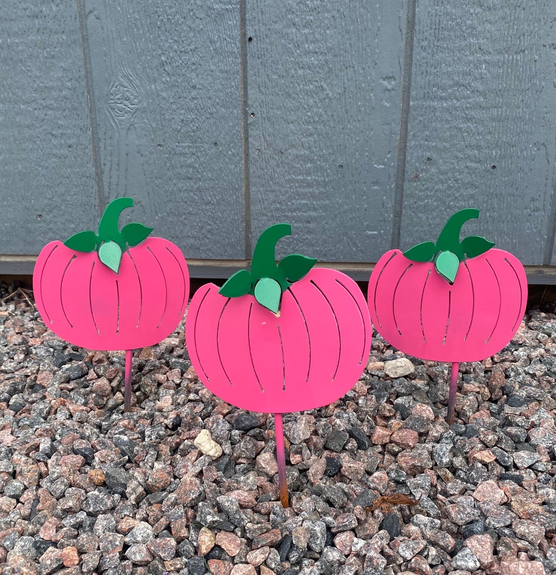 Metal Pumpkin Set/ Breast Cancer Awareness Month - Etsy