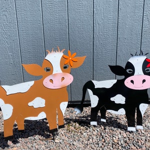 Metal Outdoor Cow Yard Stake/ Cow Farm Decoration/rustic Decoration ...