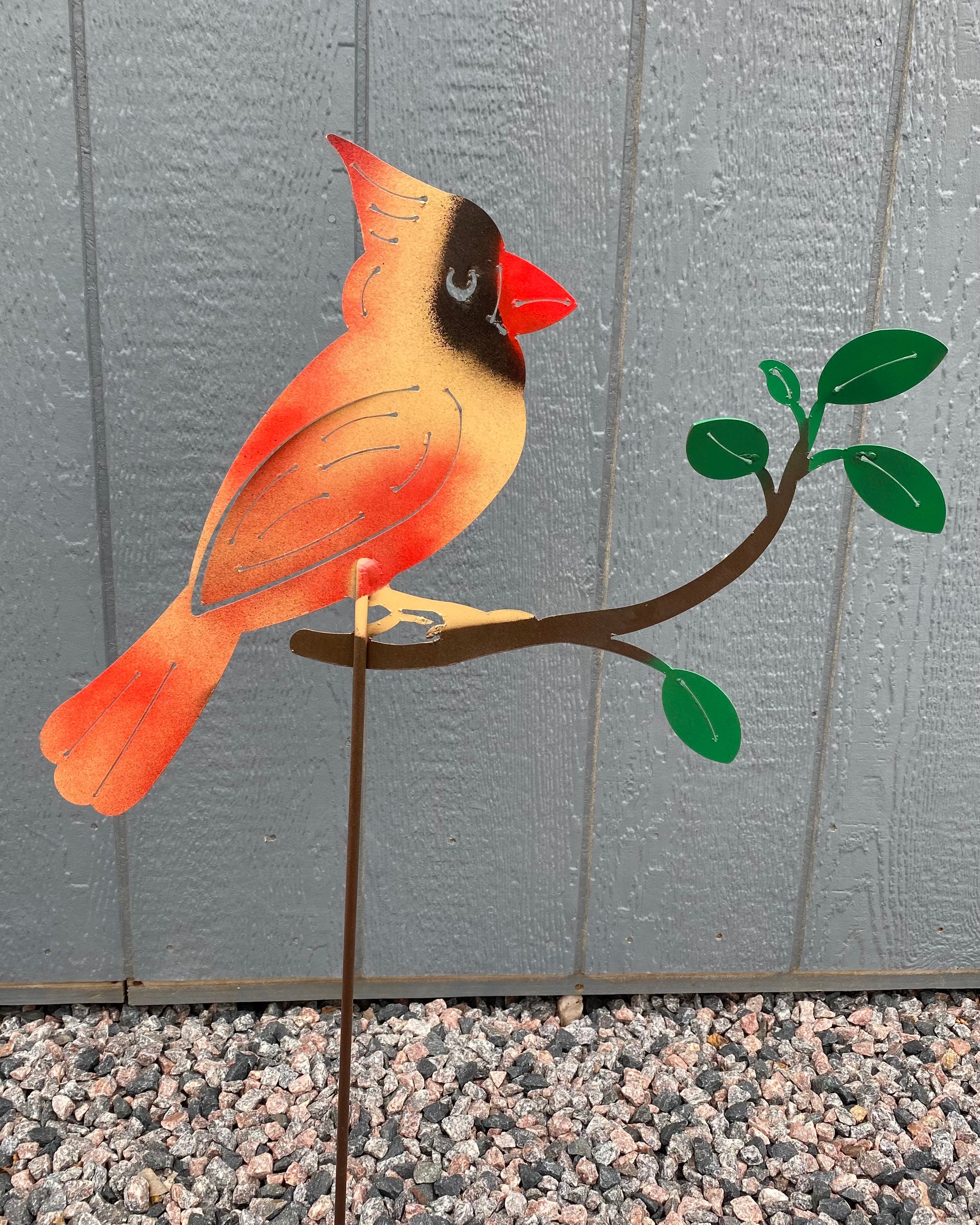Outdoor Metal Male and Female Cardinals Cardinal and Bird - Etsy