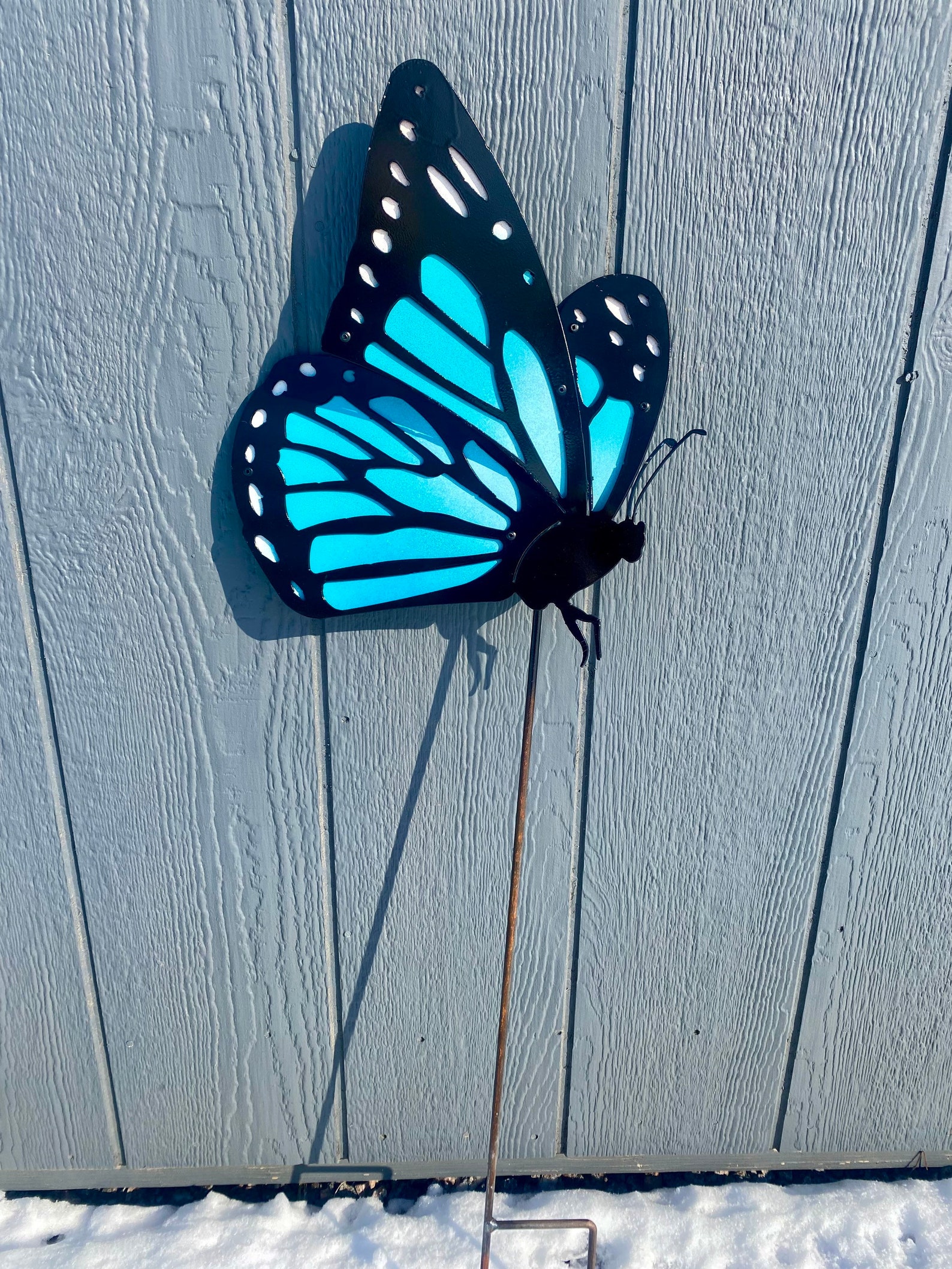 Metal Butterfly Yard Stake/ Metal Butterfly Garden Decoration/ Metal ...