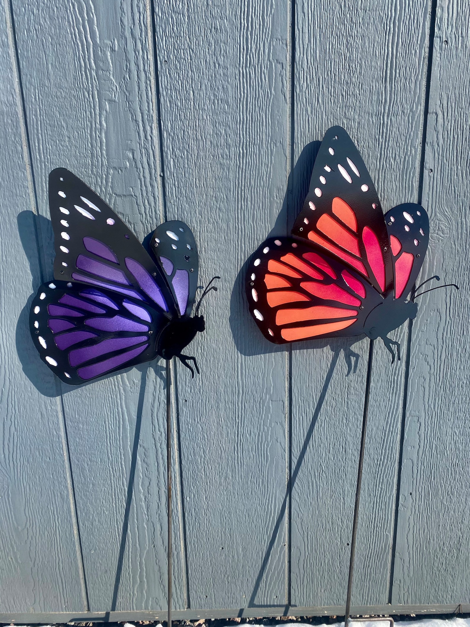 Metal Butterfly Yard Stake/ Metal Butterfly Garden Decoration/ Metal ...