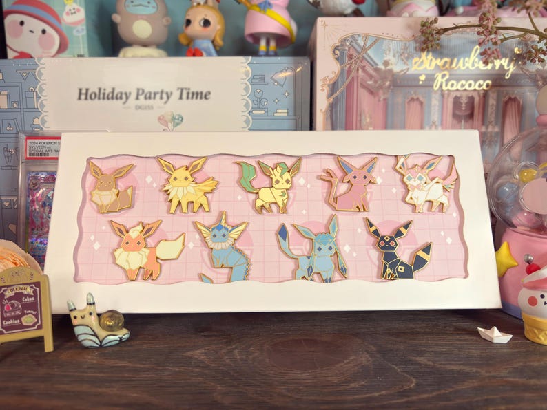 Origami Pokemon Matte Gold Pin - Eevee Evolution, Starters, Pikachu ...