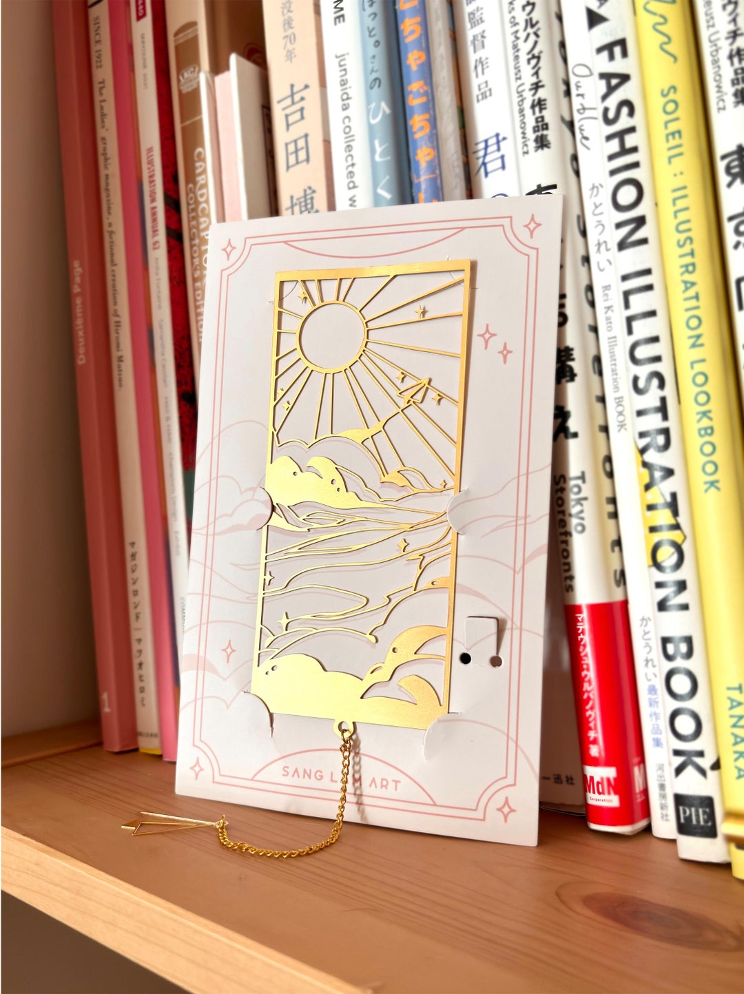 Gold Metal Bookmark - Paper Plane in the Sky - Etsy