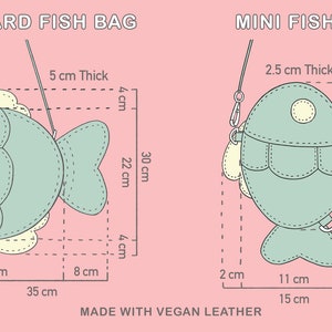 Pastel Fish Bag and Mini Fish Bag - Etsy