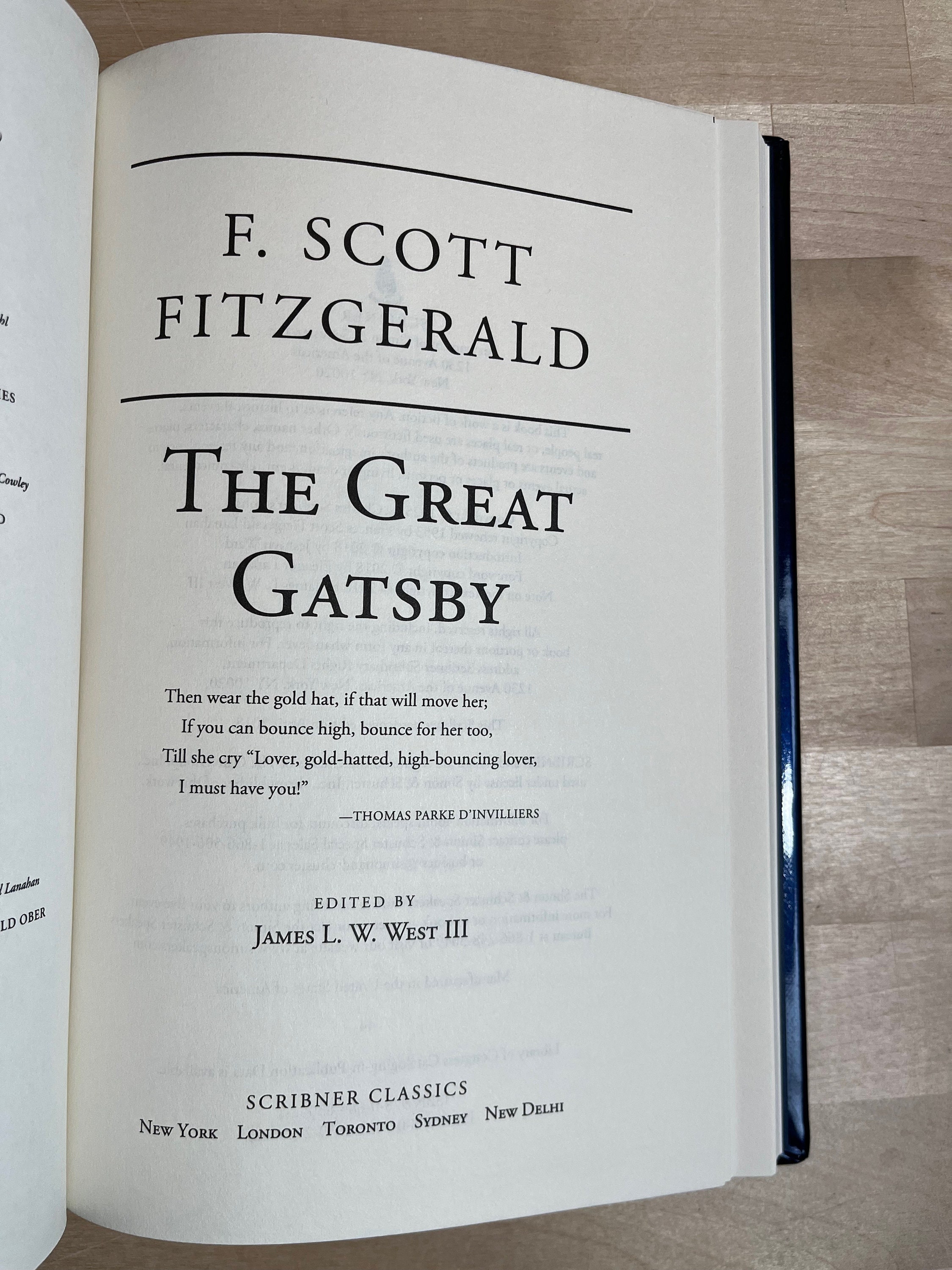 The Great Gatsby Book Back Cover