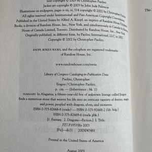 Eragon by Christopher Paolini: Signed, First Edition, First Printing ...