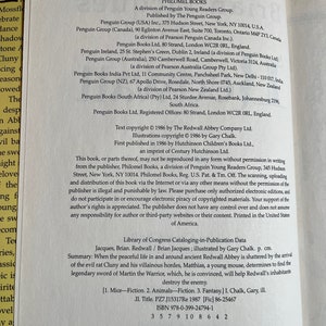 Redwall by Brian Jacques First Edition and Second Printing - Etsy