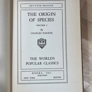 The Origin of Species by Charles Darwin: Early Art Type Editions by ...