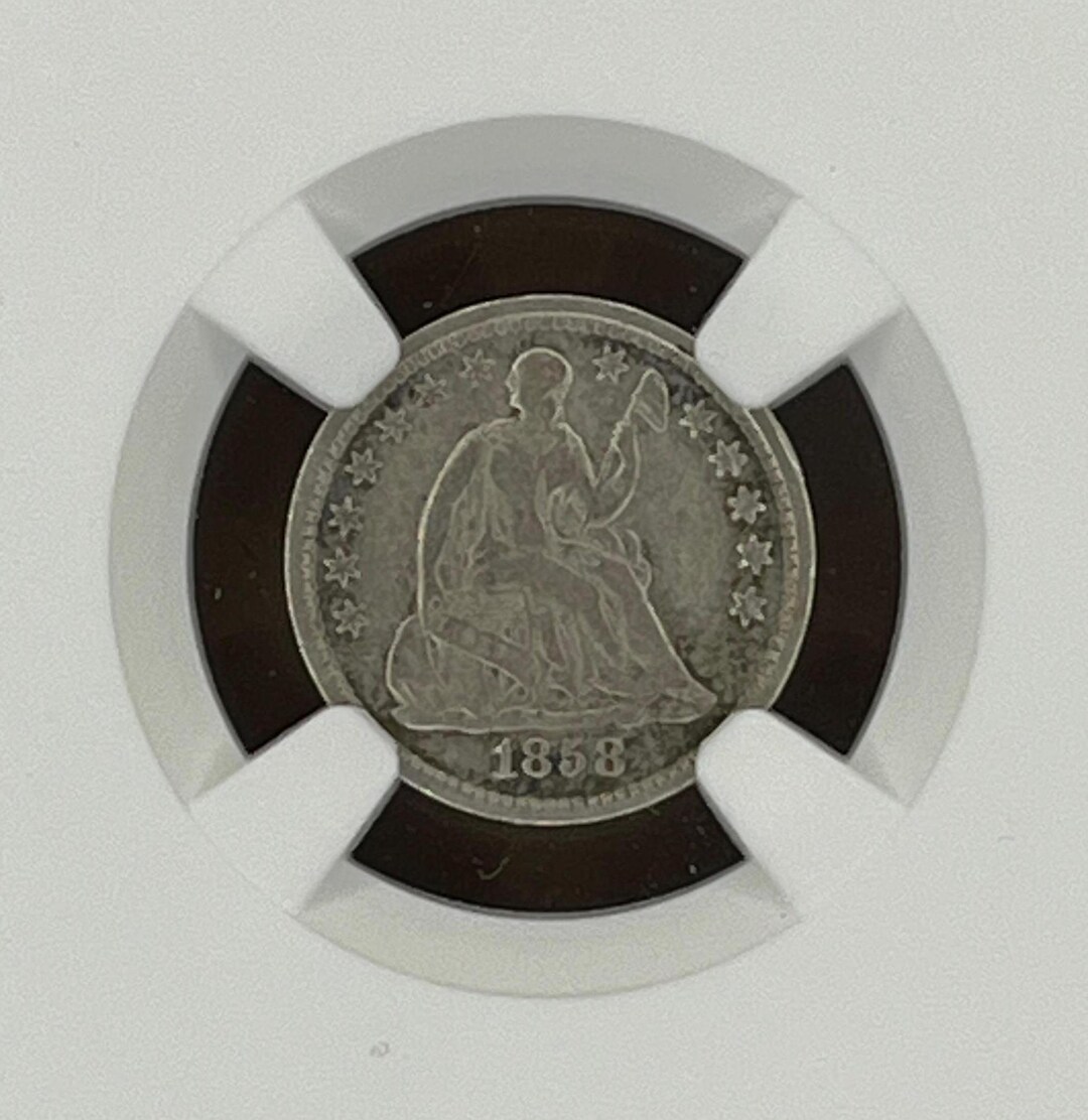 1858O US 10 Cent, Seated Liberty Dime, NGC Graded Very Fine - Etsy