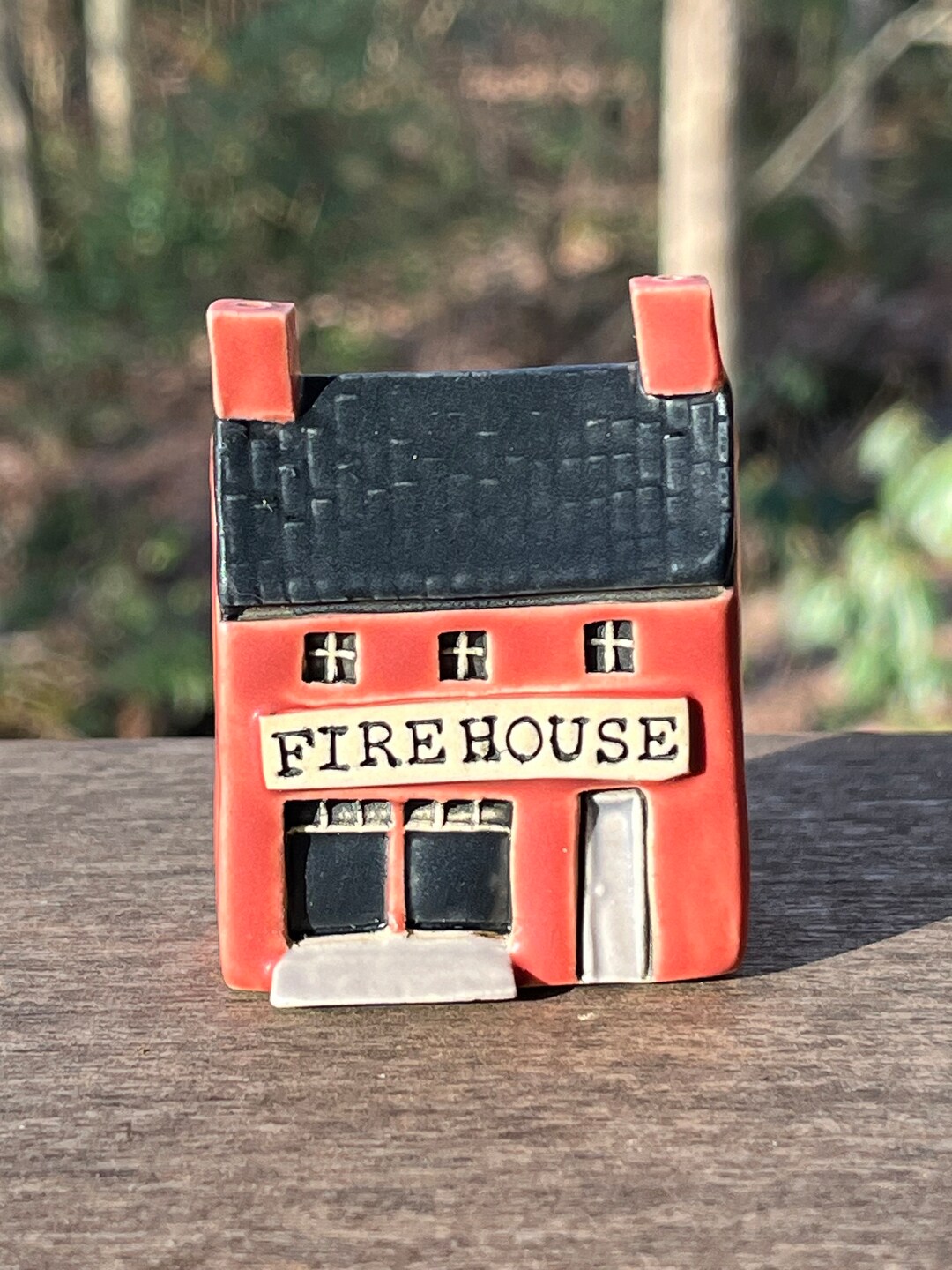 Firehouse, Fire Station, Tiny House, Ceramic Houses, Miniature House ...