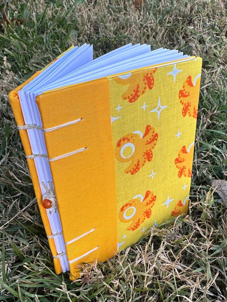 Hand-bound, Open Spine, Fabric Covered Octopus Print Notebook, With ...