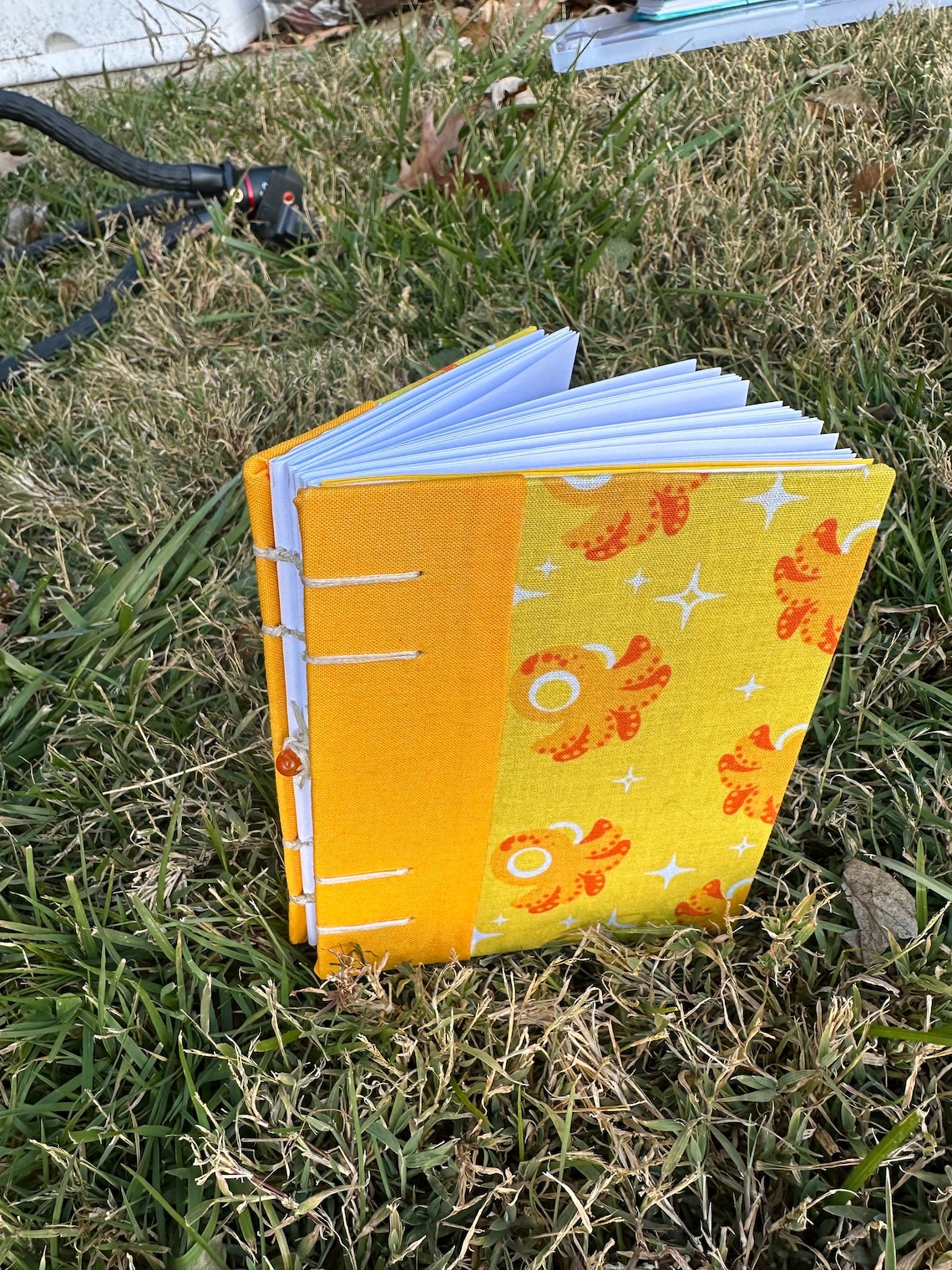 Hand-bound, Open Spine, Fabric Covered Octopus Print Notebook, With ...