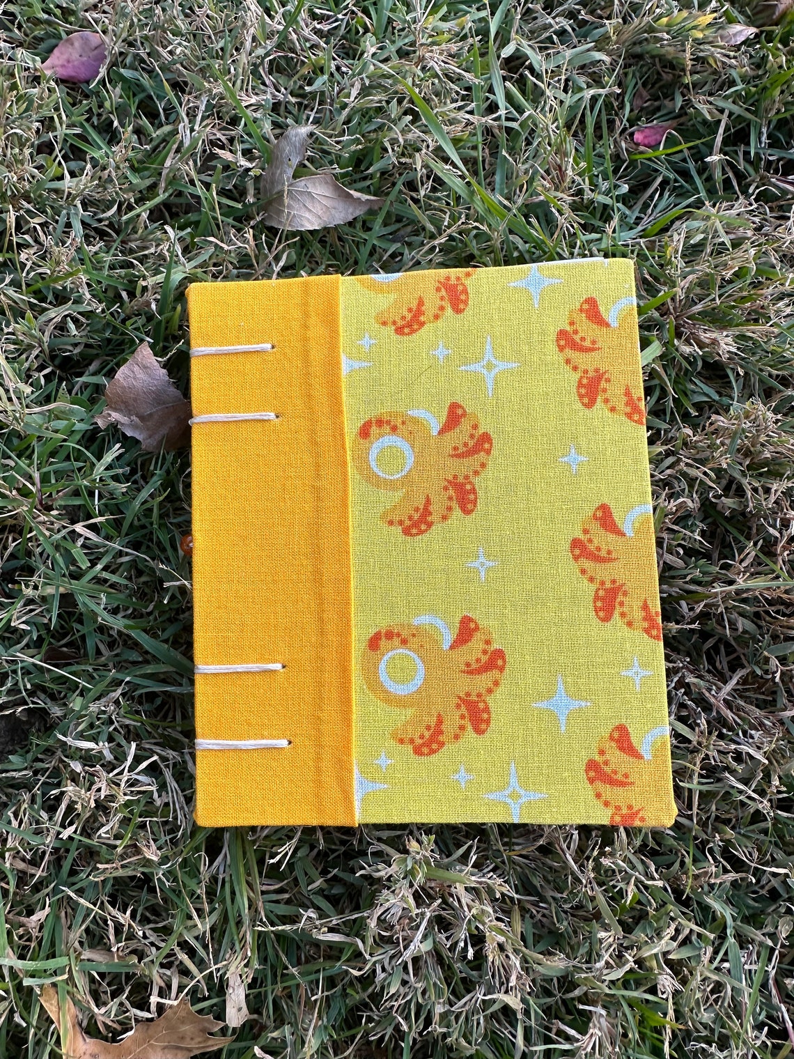 Hand-bound Open Spine Fabric Covered Octopus Print Notebook - Etsy