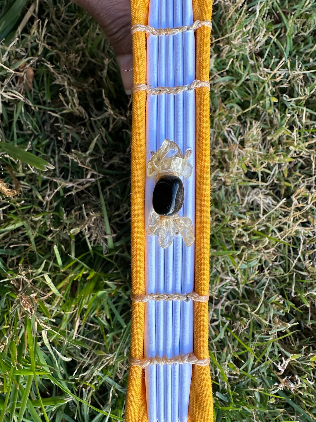 Hand-bound, Open Spine, Fabric Covered Notebook, With Citrine and ...