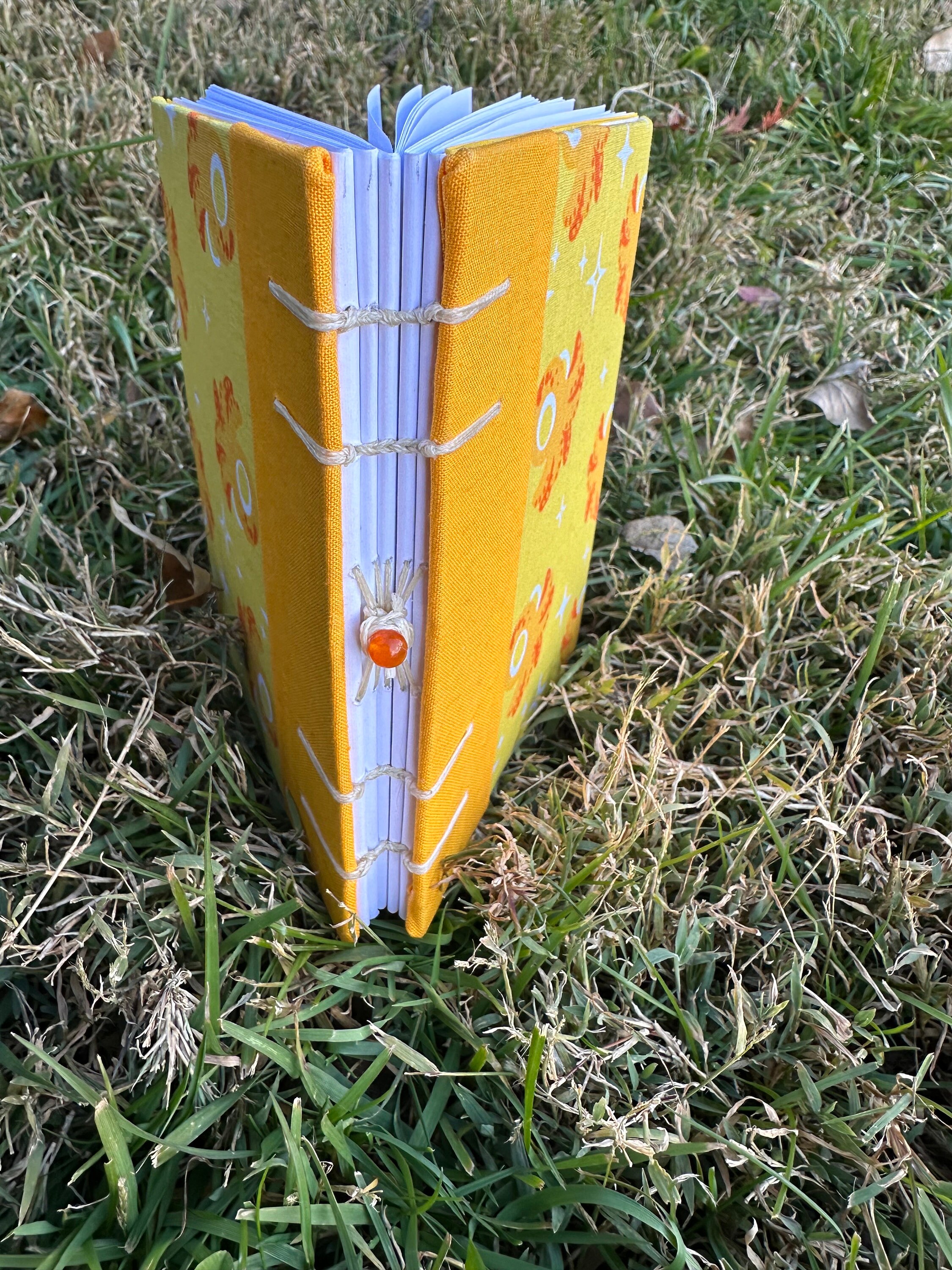 Hand-bound, Open Spine, Fabric Covered Octopus Print Notebook, With ...