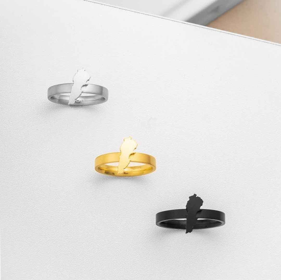 Lebanon Map Ring Lebanon Country Ring 18K Gold Plated - Etsy