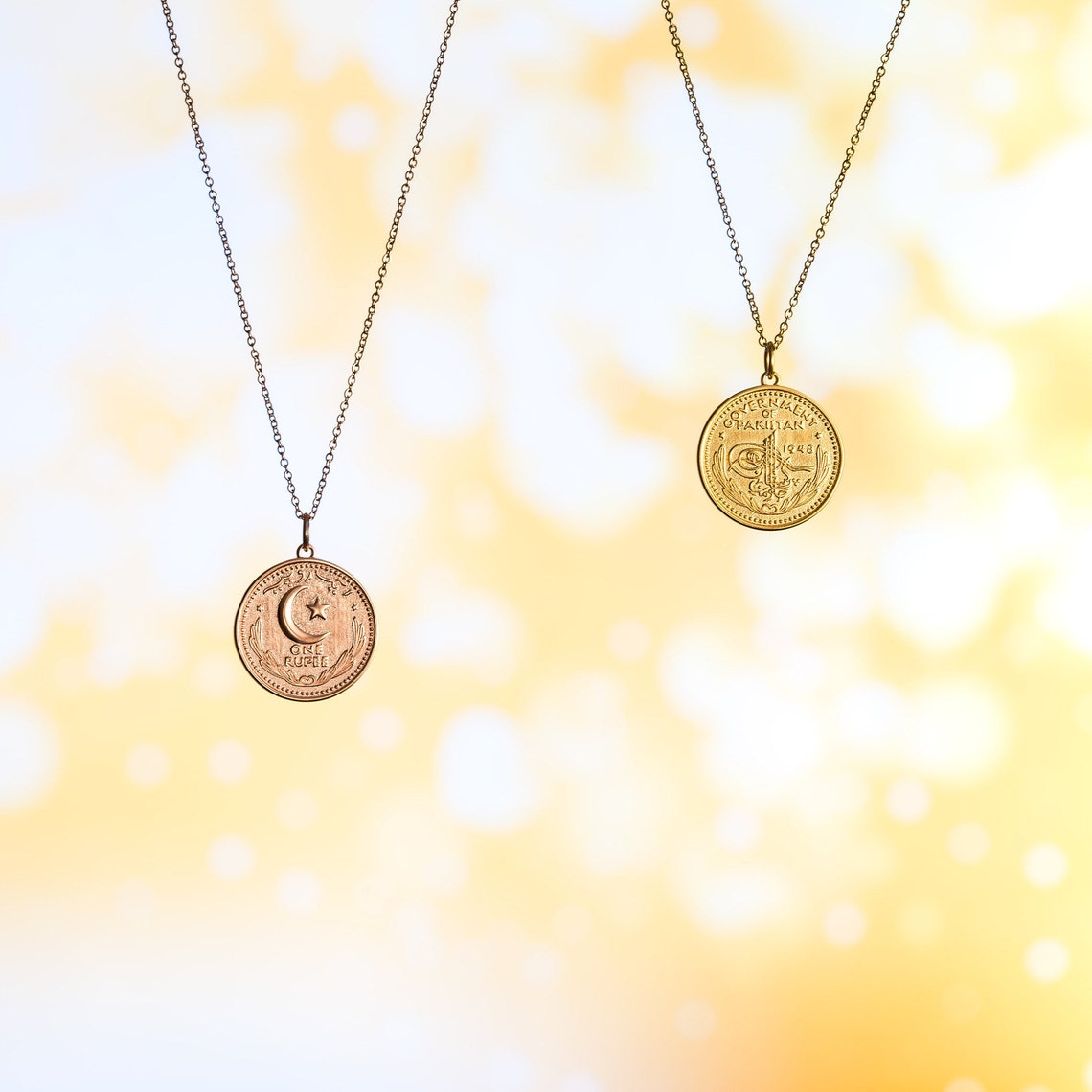 Pakistan Coin Necklace Pakistan Coin 18K Gold Plated - Etsy
