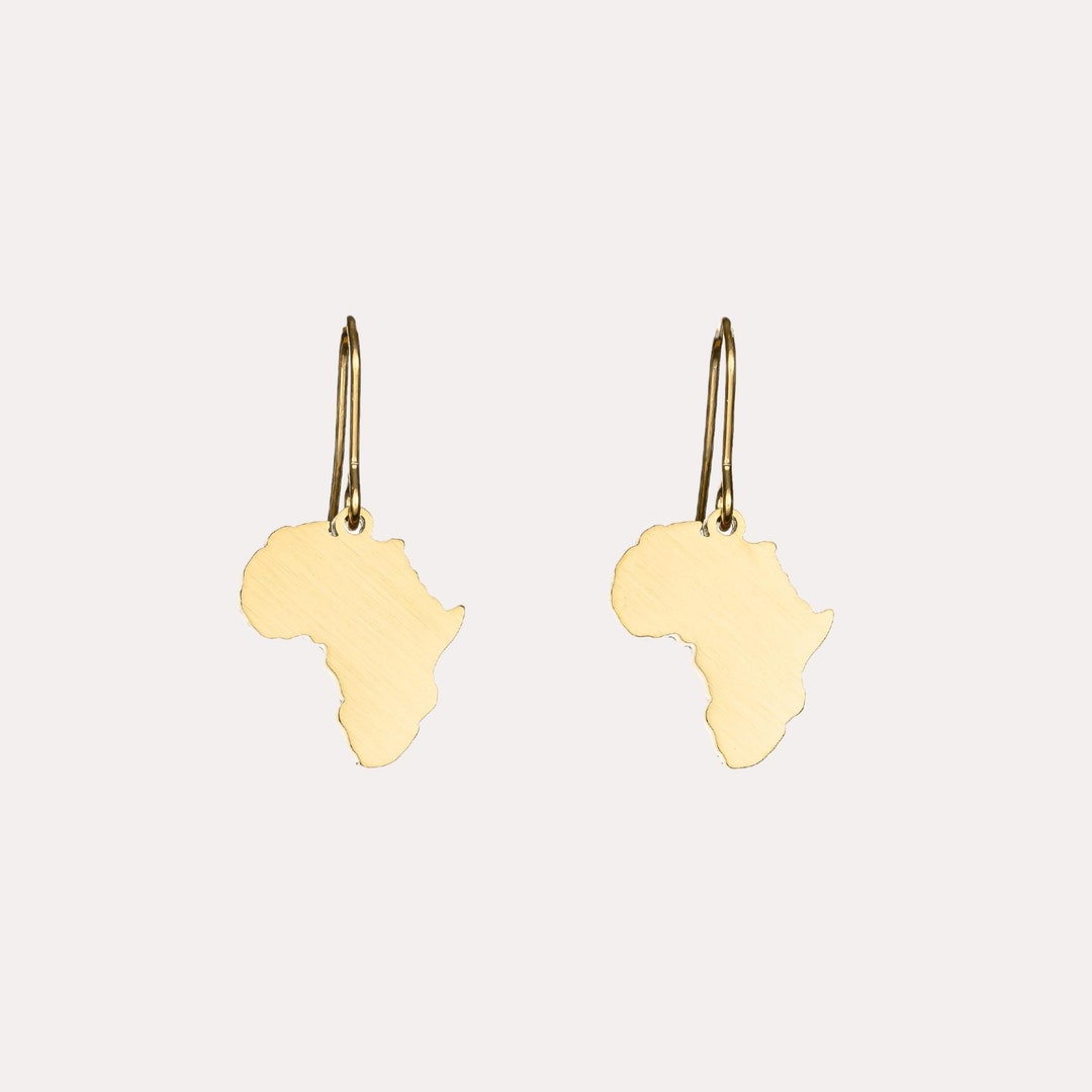 Africa Map Earrings Africa Country Earrings 18K Gold - Etsy