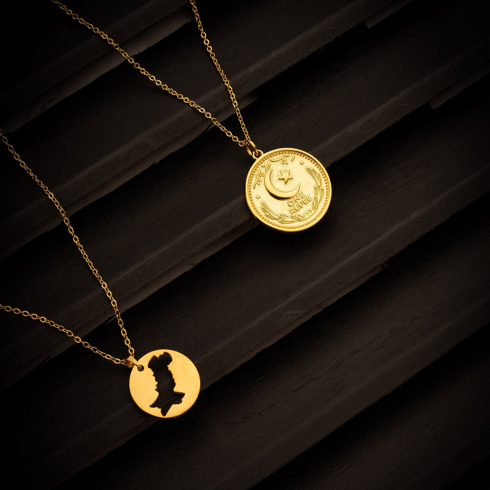 Pakistan Coin Necklace Pakistan Coin 18K Gold Plated - Etsy