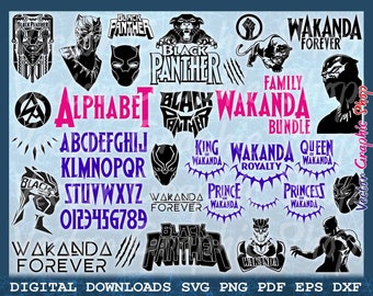 Black panther font | Etsy