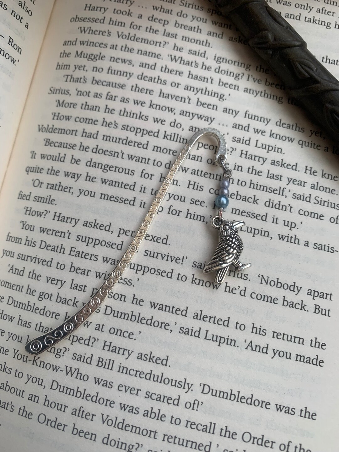 Raven Bookmark Ravenclaw Bookmark Silver Raven Bookmark - Etsy