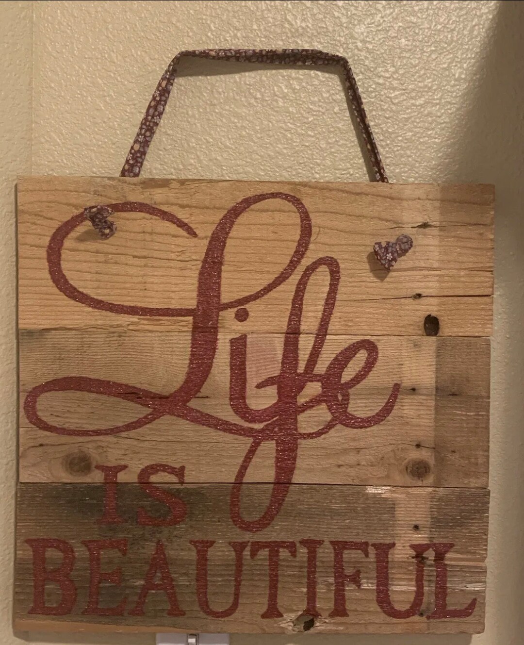 Life is Beautiful Wood Sign Wall Decor Gift - Rustic - Etsy