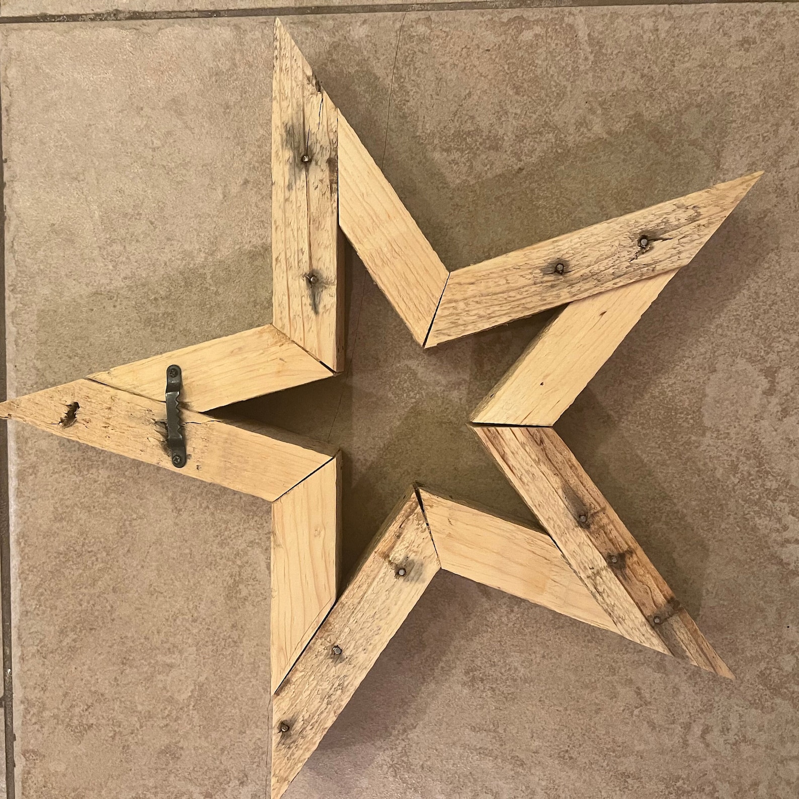 Wood Star Wall Decor 14” - Rustic With Silver Studs - Etsy