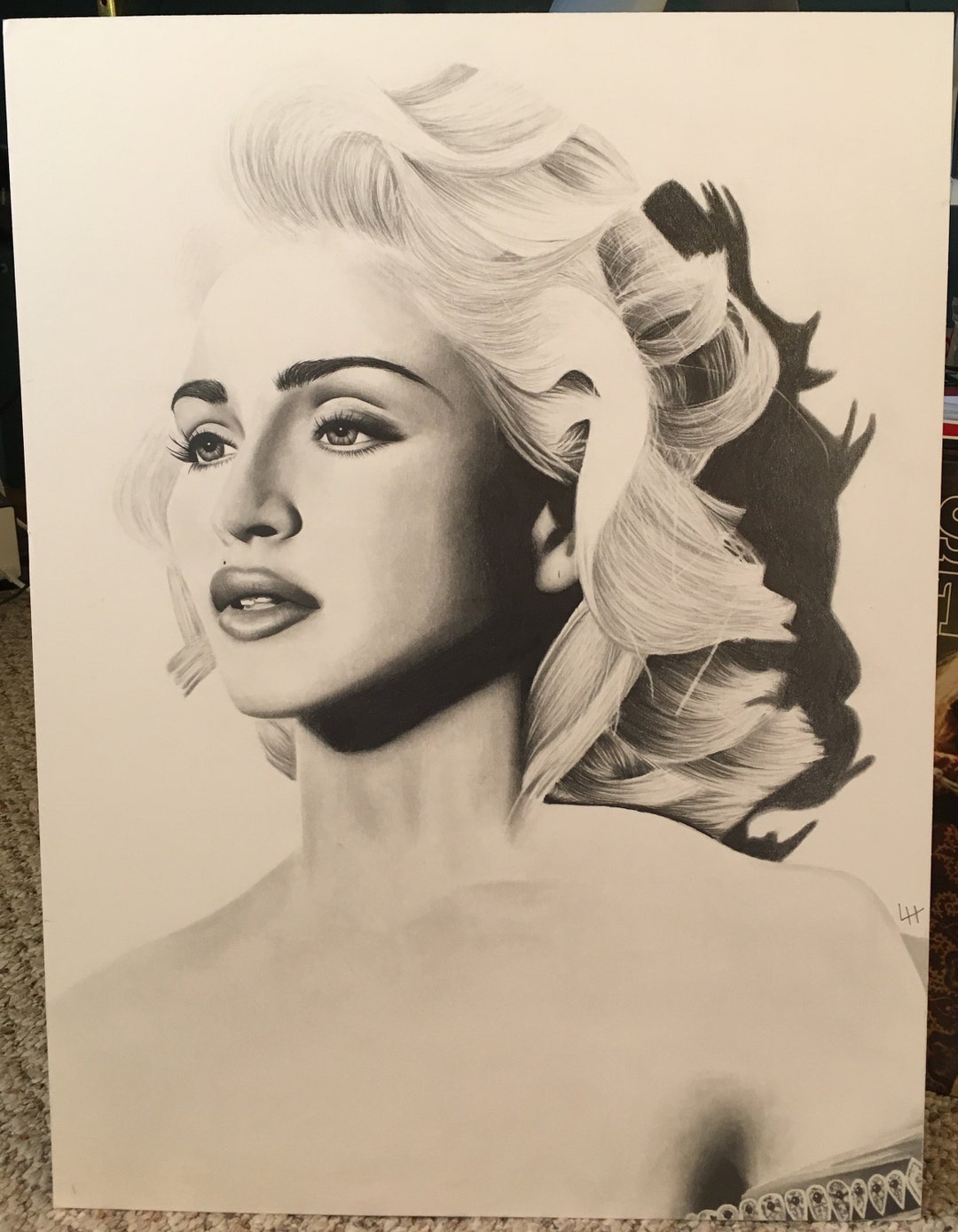 Madonna Pencil Drawing - Etsy