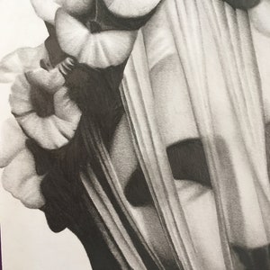 Veiled Statue Pencil Drawing - Etsy