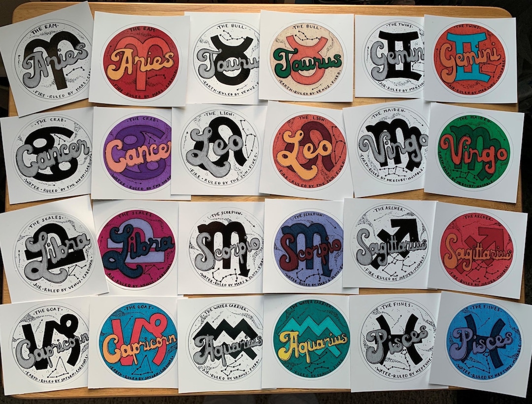 Zodiac Sign Stickers - Etsy
