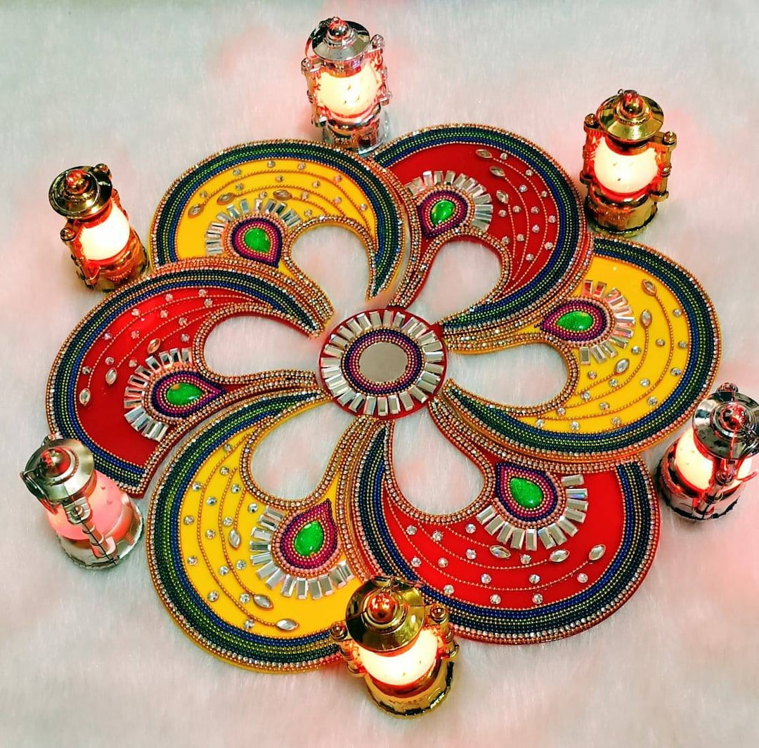 Exclusive Floral Reusable Rangoli Decoration for Diwali - Etsy