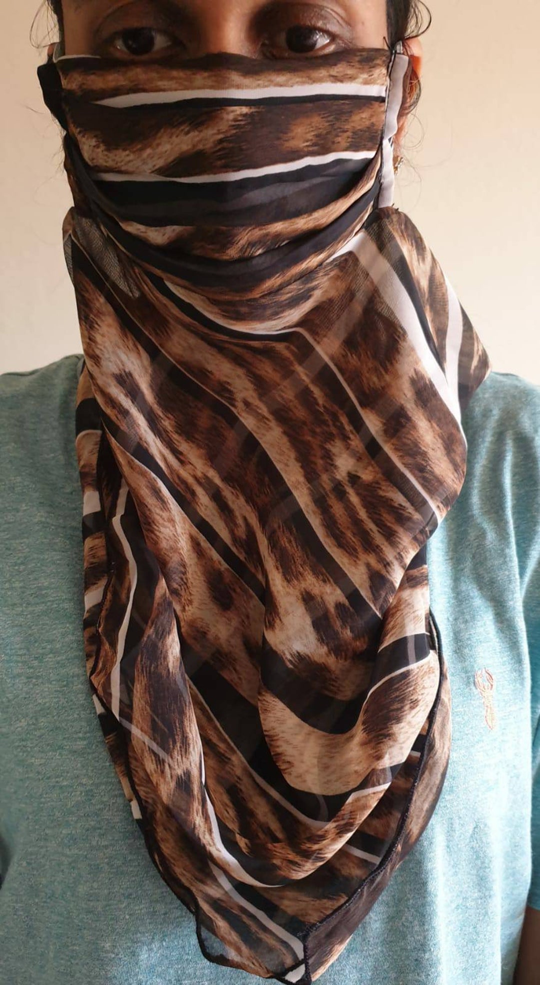 Face Mask With Scarf Sun Protection Hanging Ear Scarves, Womens Summer ...